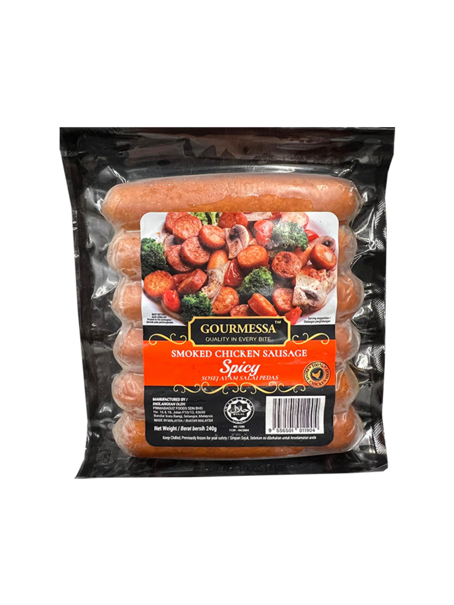 GOURMESSA SMOKED CHICKEN SAUSAGE SPICY 240G – Village Grocer - Paradigm ...
